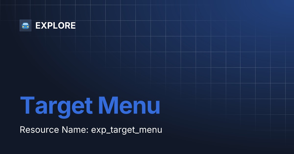 Target Menu | EXPLORE