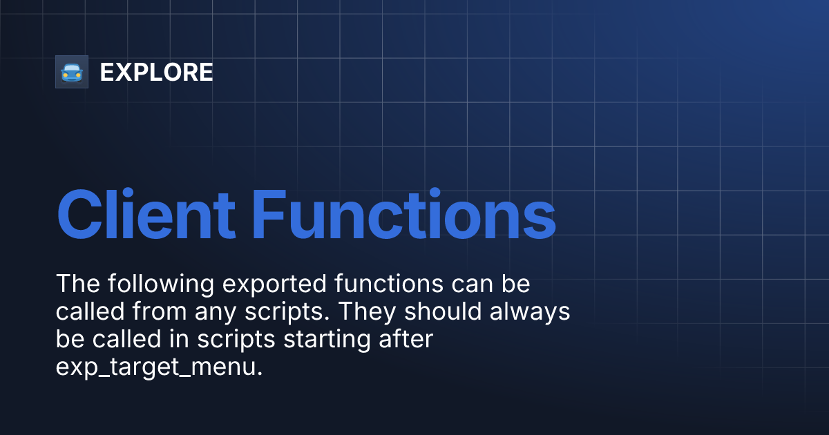 Client Functions | EXPLORE